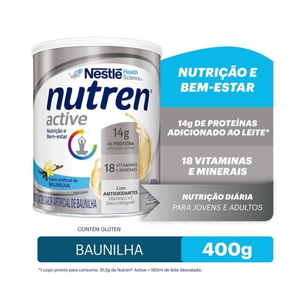 Complemento Alimentar Nutren Active Baunilha 400g - Ultrafarma