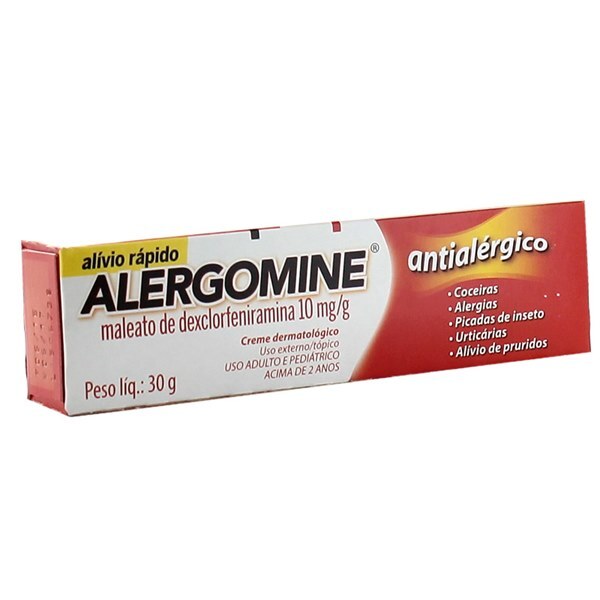 DEXCLORFENIRAMINA - ALERGOMINE 10MG/G CREME 30G - Ultrafarma
