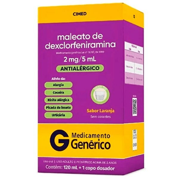 DEXCLORFENIRAMINA XAROPE 100ML - CIMED - GENÉRICO - Ultrafarma