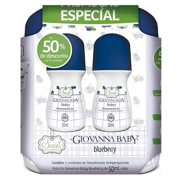 Pack Desodorante Antiperspirante Roll-On Giovanna Baby Blueberry 50Ml ...