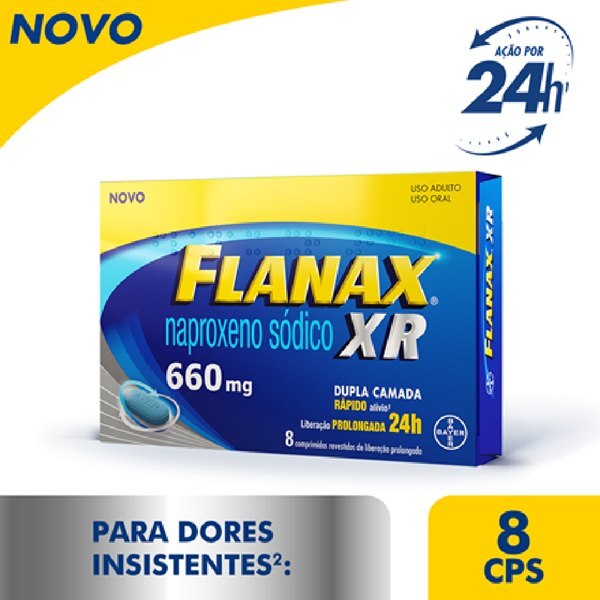 FLANAX XR 660MG 8 COMPRIMIDOS REVESTIDOS LIBERAÇÃO PROLONGADA - Ultrafarma