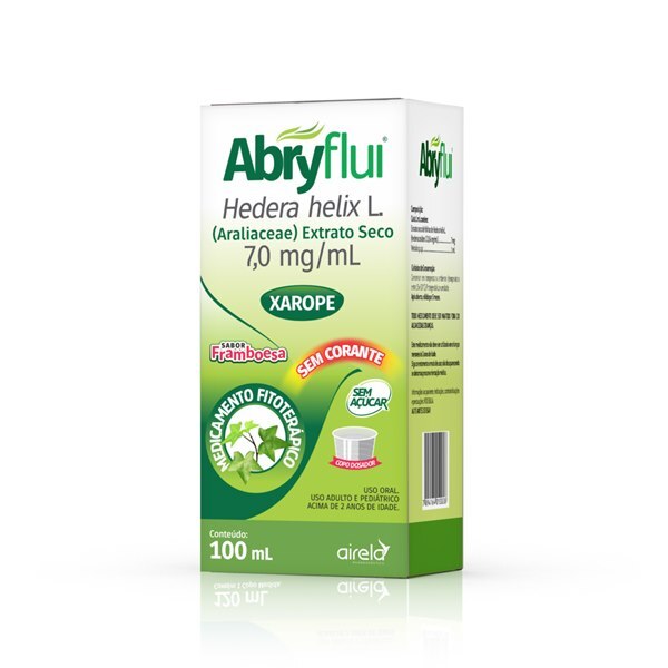 HEDERA HELIX - ABRYFLUI 7MG/ML SABOR FRAMBOESA XAROPE 100ML + COPO ...
