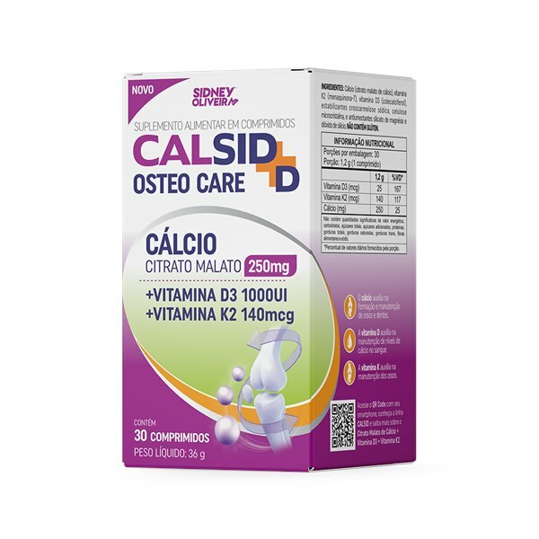 Cálcio Citrato Malato 250Mg + D3 1000Ui + K2 140Mcg Calsid-D Osteo Care ...