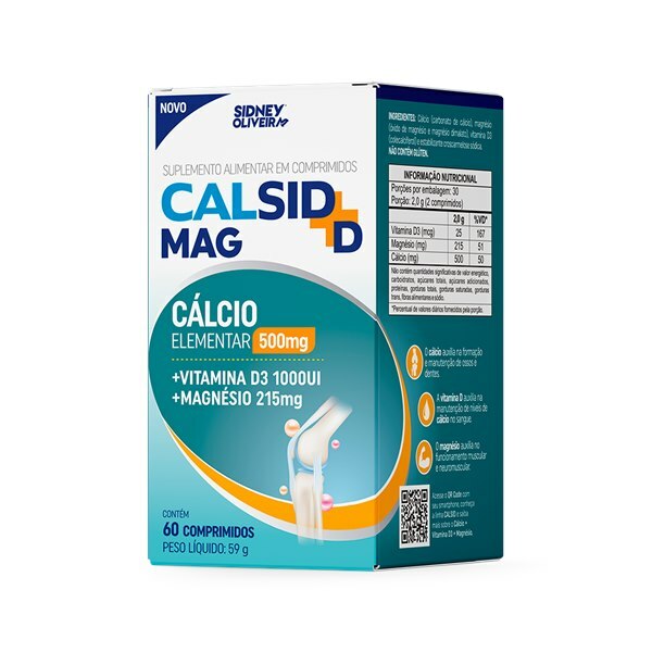 Cálcio Elementar 500Mg + Vitamina D3 1000Ui + Magnésio Malato 215Mg ...