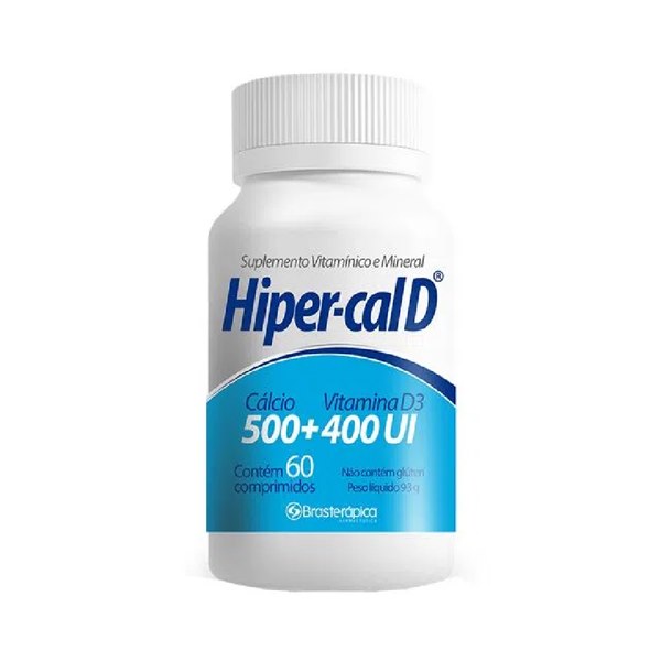 Cálcio + Vitamina D - Hiper-Cal D 500Mg + 400Ui 60 Comprimidos - Ultrafarma