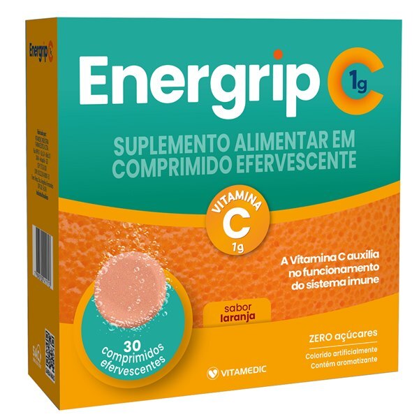VITAMINA C - ENERGRIP C 1G 30 COMPRIMIDOS EFERVESCENTES - Ultrafarma