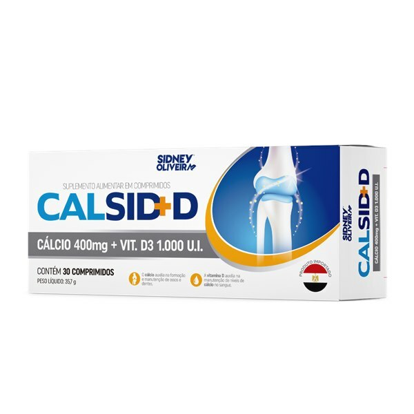 Cálcio + Vitamina D3 Calsid + d 30 comprimidos Importado Sidney ...