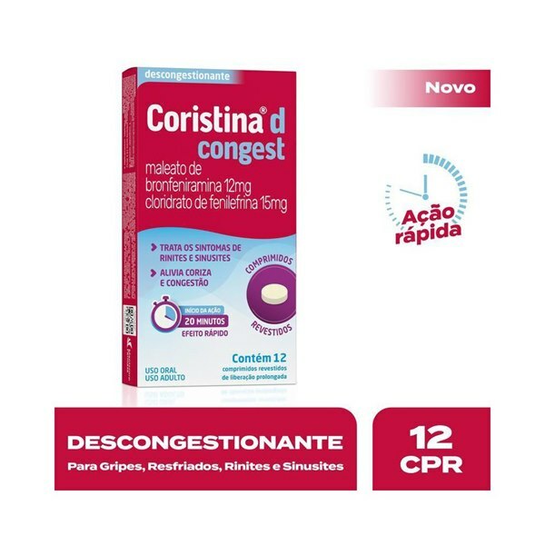 DESCONGESTIONANTE CORISTINA D CONGEST 12 COMPRIMIDOS - Ultrafarma