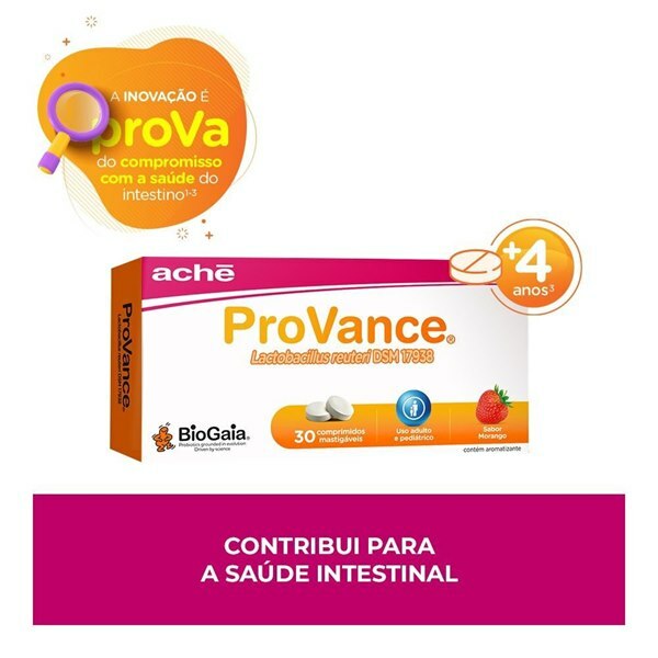 PROBIÓTICO PROVANCE SABOR MORANGO 30 COMPRIMIDOS MASTIGÁVEIS - Ultrafarma