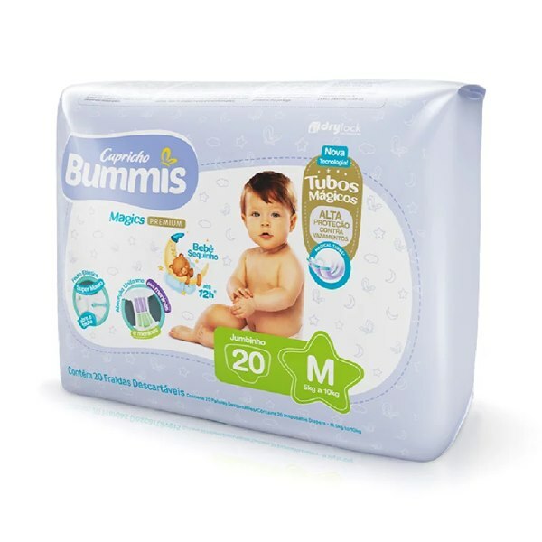 Fralda Capricho Bummis Magics Premium Jumbinho M - 20 Unidades - Ultrafarma