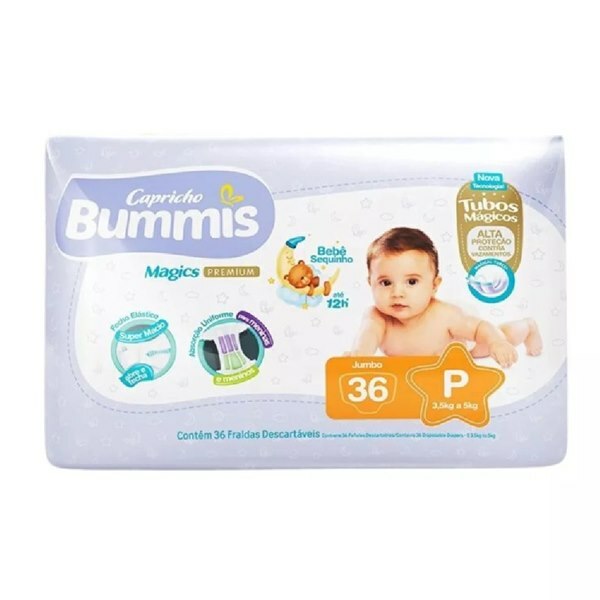 Fralda Capricho Bummis Magics Premium Jumbo P - 36 Unidades - Ultrafarma