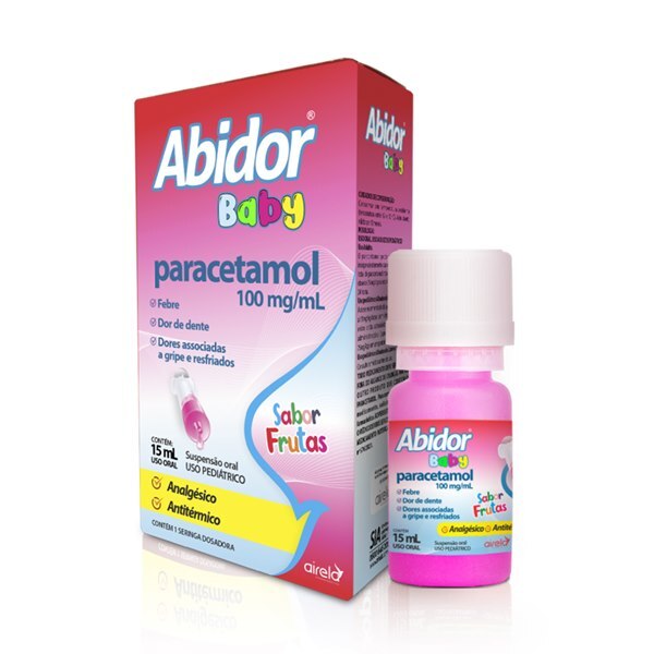 ABIDOR BABY PARACETAMOL 100MG/ML SUSPENSÃO ORAL SABOR FRUTAS 15ML ...