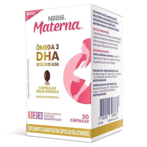 MATERNA ÔMEGA 3 DHA 30 CÁPSULAS - Ultrafarma