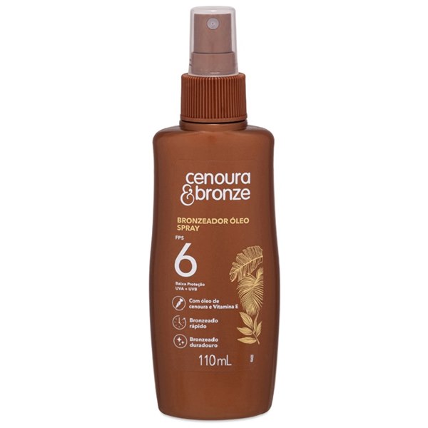 Óleo Bronzeador Cenoura & Bronze Fps 6 Óleo Spray 110Ml - Ultrafarma
